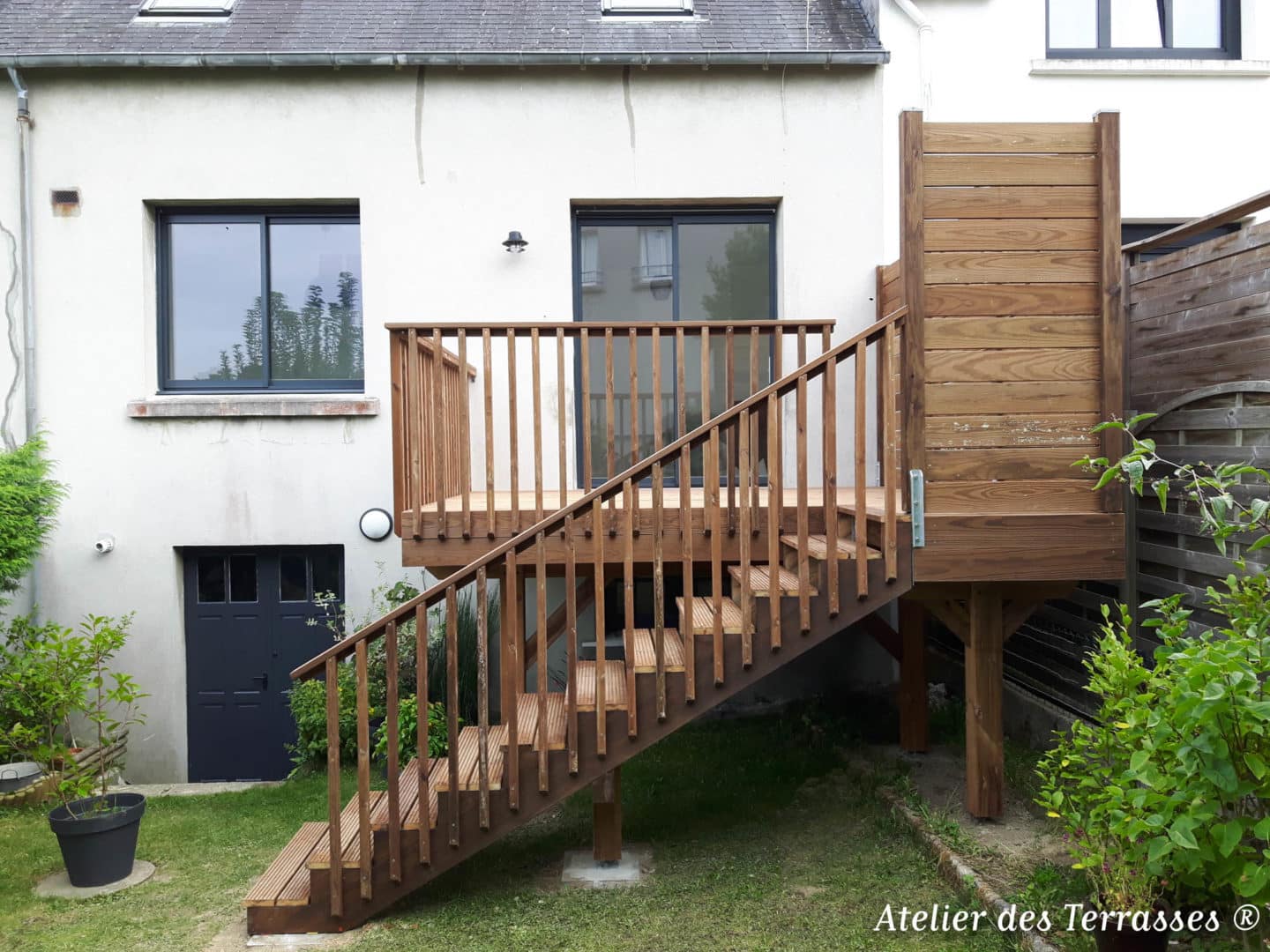 Aménagement terrasse en hauteur Quimper Finistère Morbihan