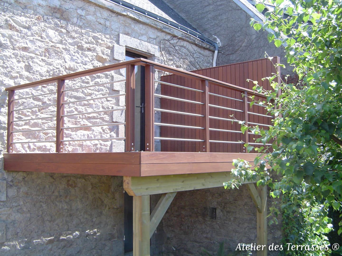 Aménagement terrasse en hauteur Quimper Finistère Morbihan
