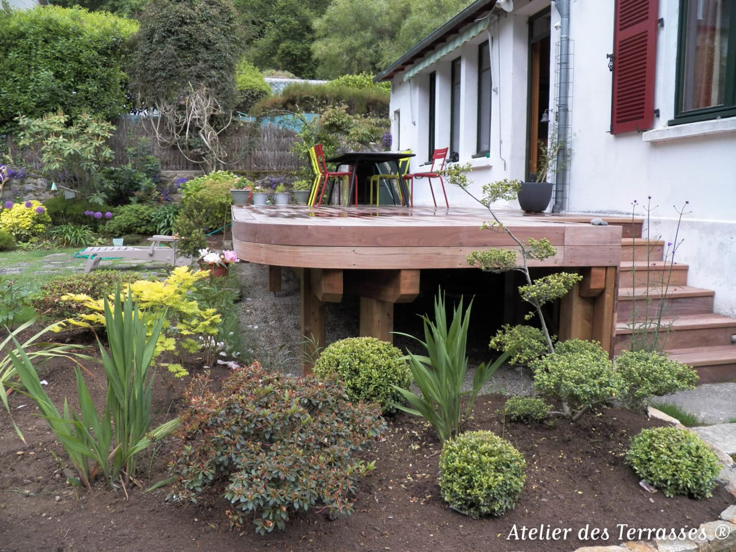 Aménagement terrasse en hauteur Quimper Finistère Morbihan